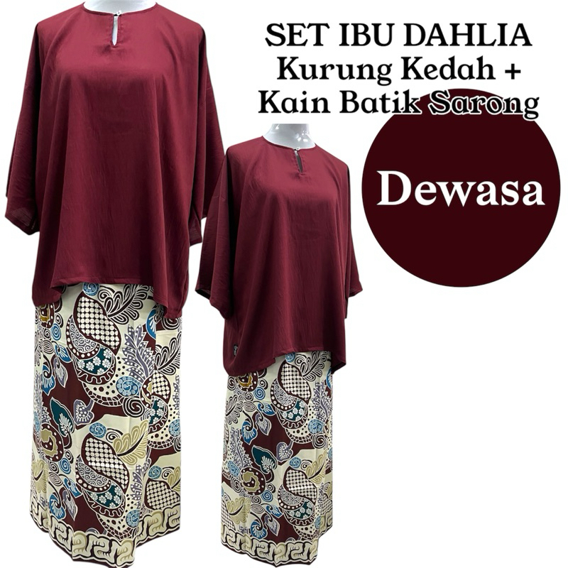 YASNA DEWASA IBU RAUDAH | Baju Kurung Kedah (Cotton Polo Linen) + Kain ...