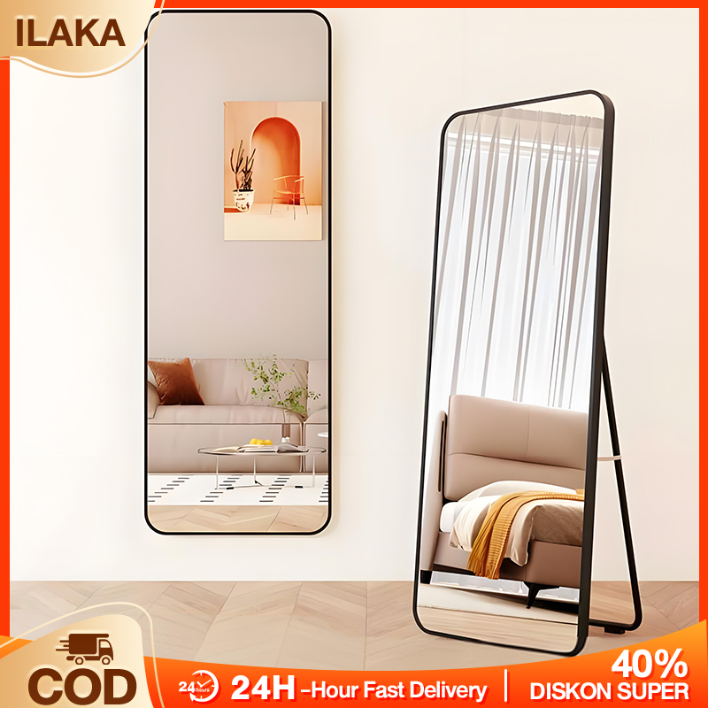 【Free Installation】Standing Long Mirror Full-length Mirror Fillet ...