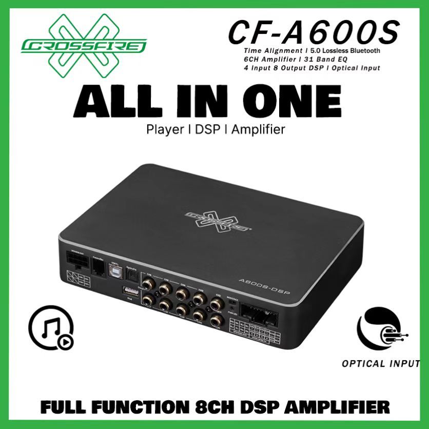 CROSSFIRE [CF-A600S] 6 Channel DSP Amplifier 8 Channel DSP Full Function 31 Band Equalizer ...