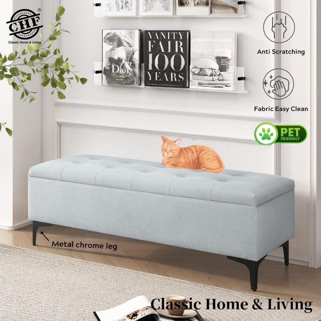 **NEW ARRIVAL**CHF LUXE 3 Seater Large Storage Bench Chair/Easy Clean ...