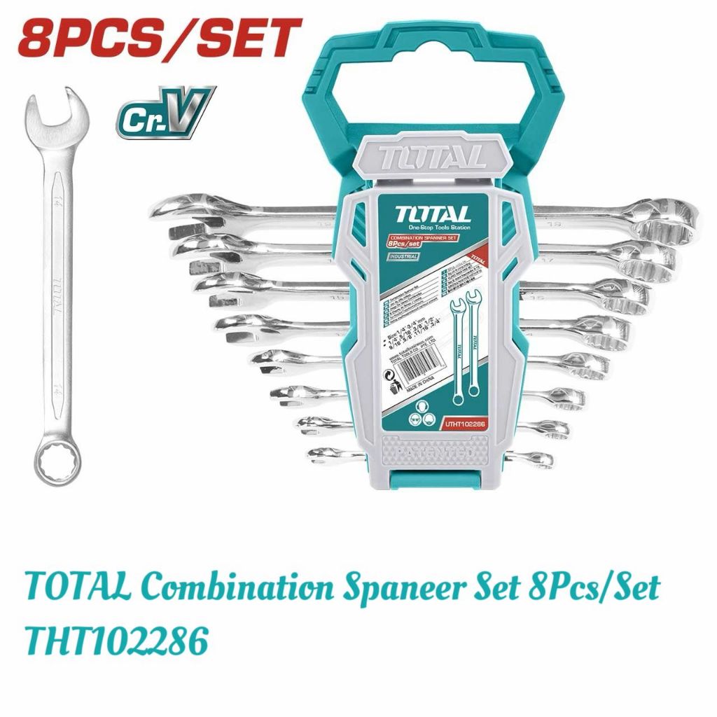 TOTAL COMBINATION SPANNER SET 8PCS/SET THT102286 | Shopee Malaysia