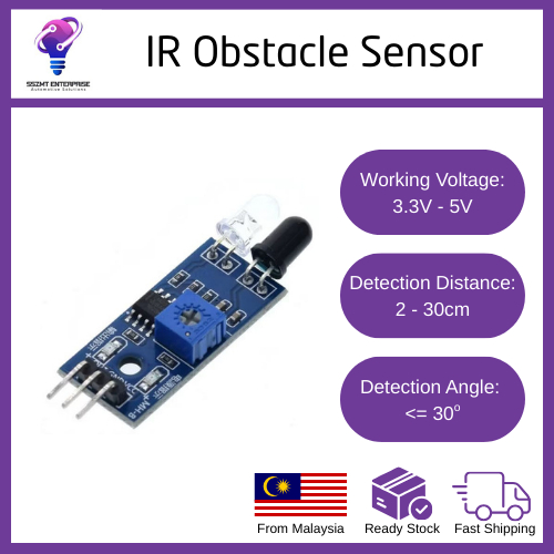 IR Infrared Obstacle Avoidance Sensor Module for Arduino Smart Car Robot 3-wire Reflective ...
