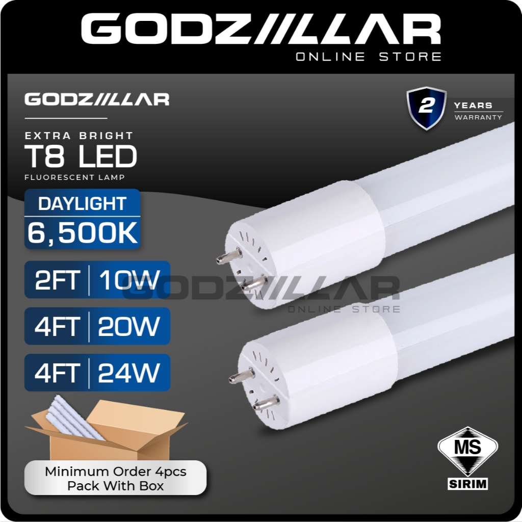 (Sirim) Godziillar T8 LED Light Tube Wall Ceiling Lighting 10W 20W 24W ...