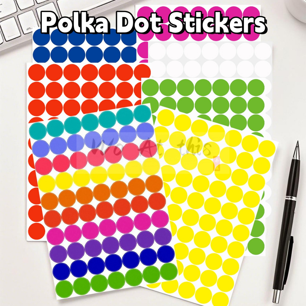 Circle Bulat Dot Self Adhesive Color Label Remark Code Gift Packaging ...