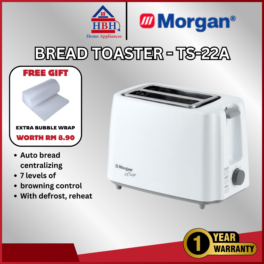 (Free BubbleWrap) Morgan | MTS-22A | READ TOASTER | 2 SLICE | Auto ...