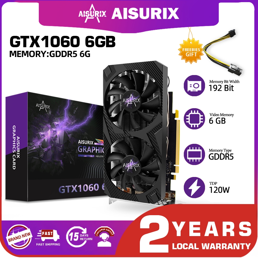 AISURIX GTX1060 6GB Graphics Card VGA GPU Video Card For Gaming Office ...