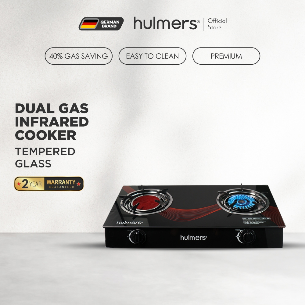 Hulmers Infrared Burner Gas Stove Tempered Glass Gas Saving | Dapur Gas ...
