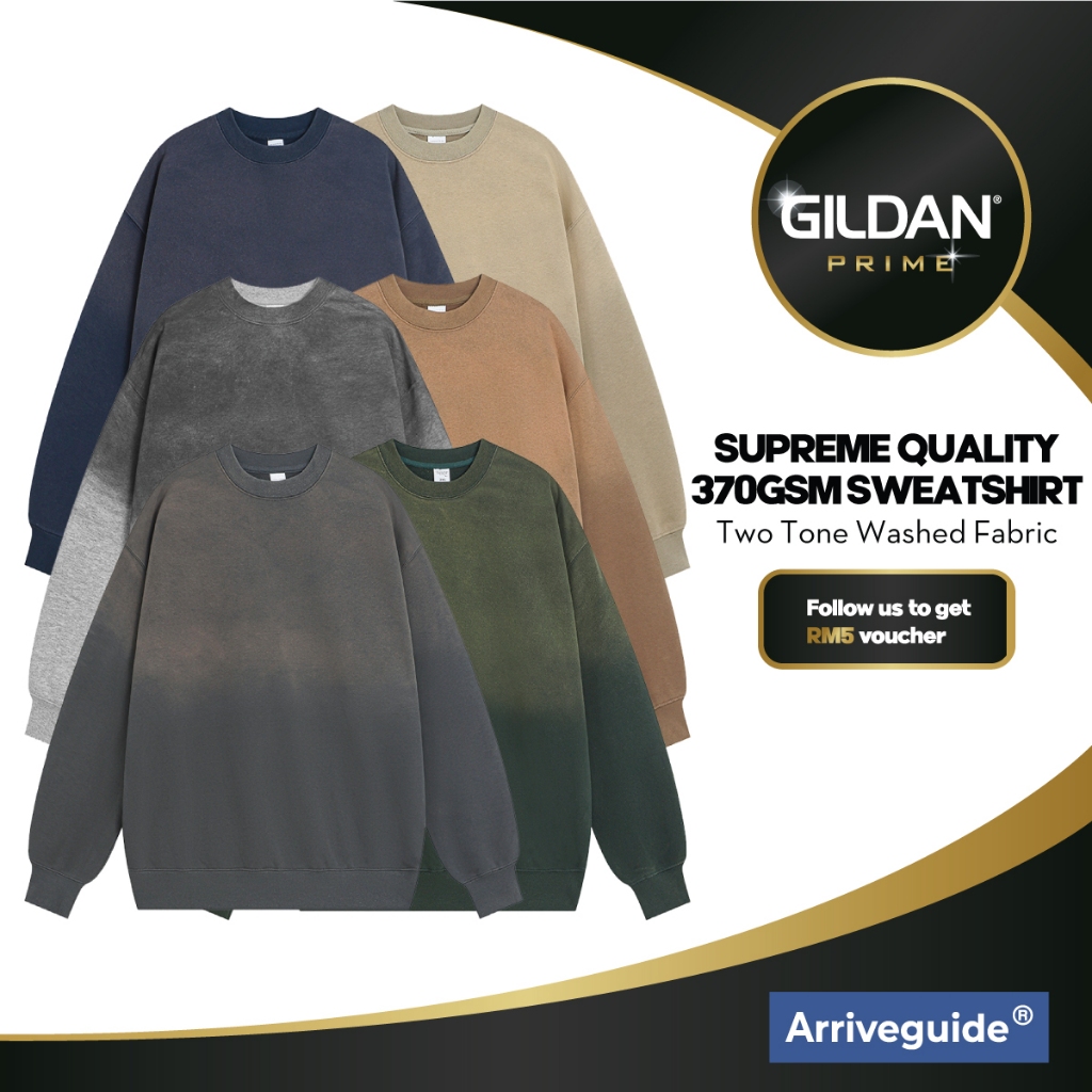 GILDAN PRIME x ARRIVE GUIDE Supreme Two Tone Sweatshirt Unisex 370gsm ...