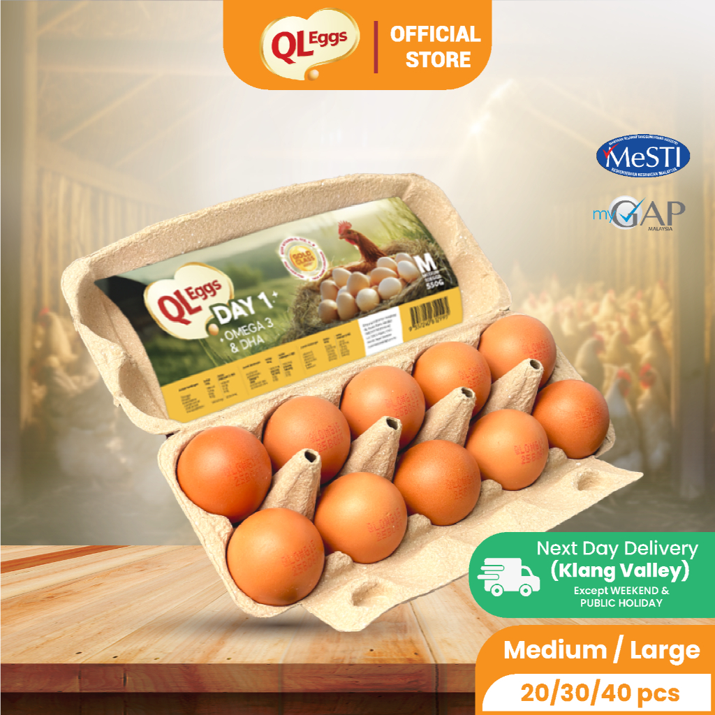 QL Day 1 Egg - M/L (20pcs/30pcs/40pcs) Fresh Egg Farm Fresh Egg Telur ...