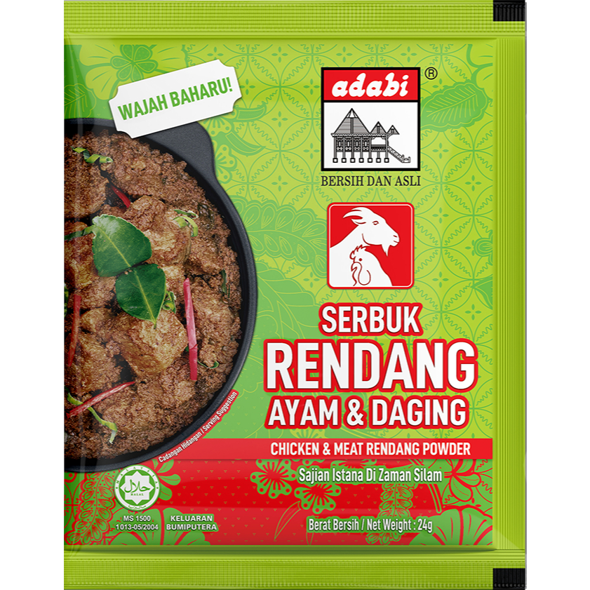 Adabi Serbuk Rendang Ayam & Daging 24g | Shopee Malaysia