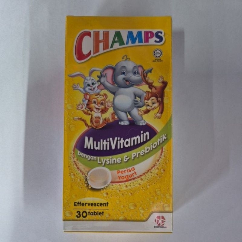 Champs Multivitamin Plus Lysine & Prebiotics Effervescent Tablets 30s ...