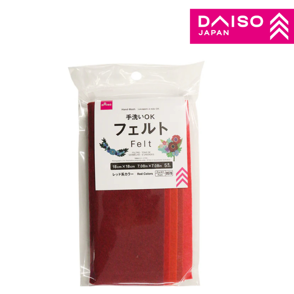 DAISO Felt (Red color, 5 sheets) | Shopee Malaysia