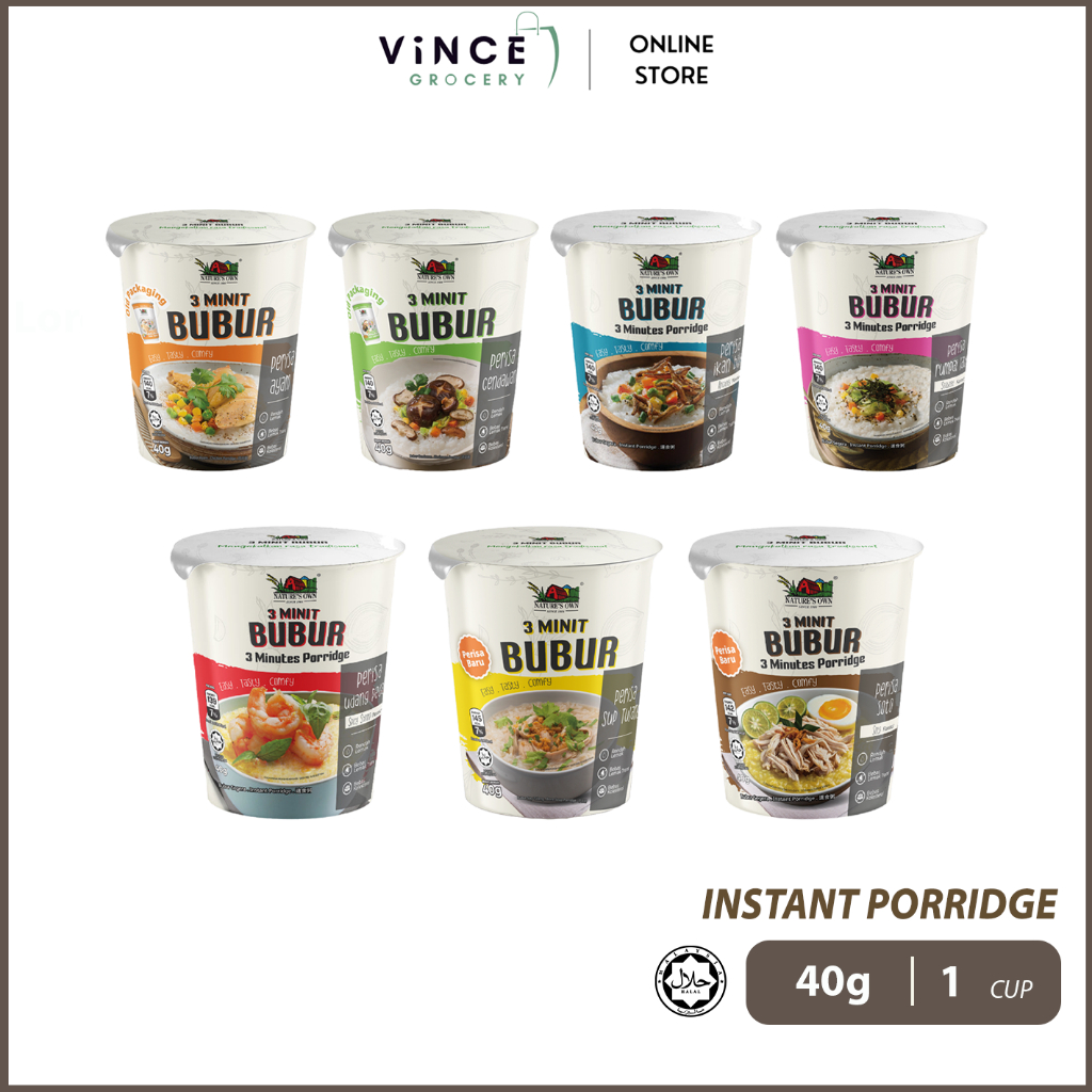 NATURE'S OWN 3 Minutes Instant Porridge | Bubur Segera | 快熟粥 40G ...