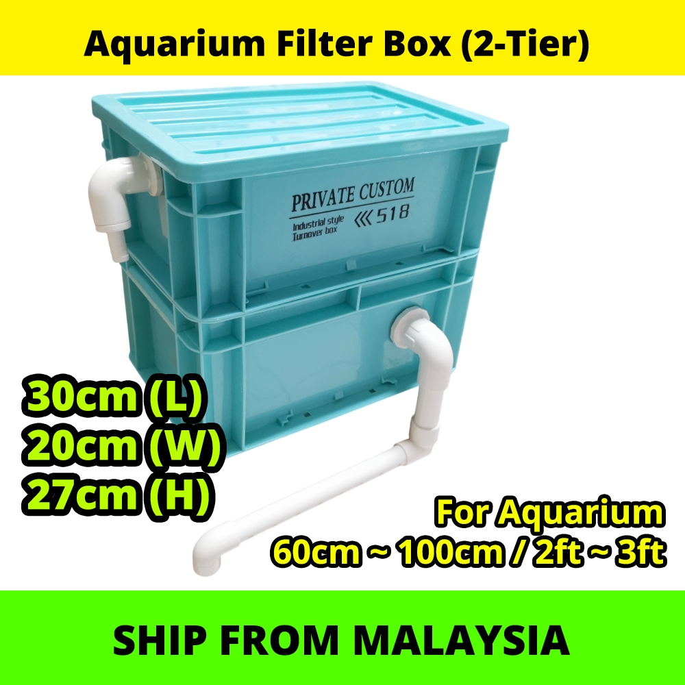Aquarium Filter Box 2-Tier Rainfall Filter Box Indoor Outdoor Aquarium ...
