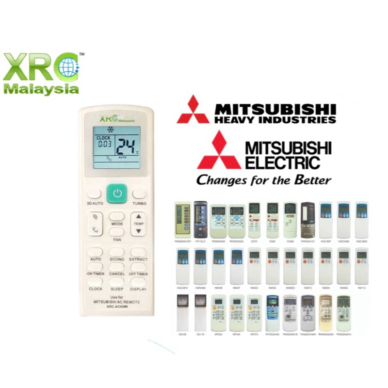 MITSUBISHI air-cond remote universal no need setting/XRC Malaysia the ...