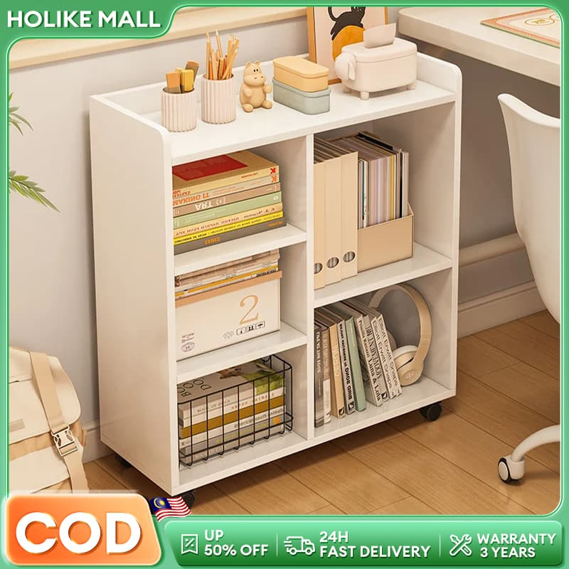 🎀Almari Fail Kabinet Movable Bookshelf Under Table Bookshelf With ...