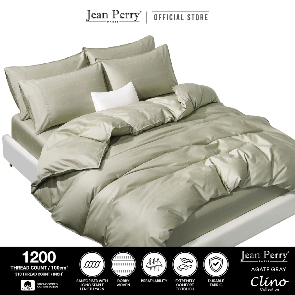 Jean Perry Clino Fitted Bedsheet Set (w/o Comforter) - 100% Combed ...