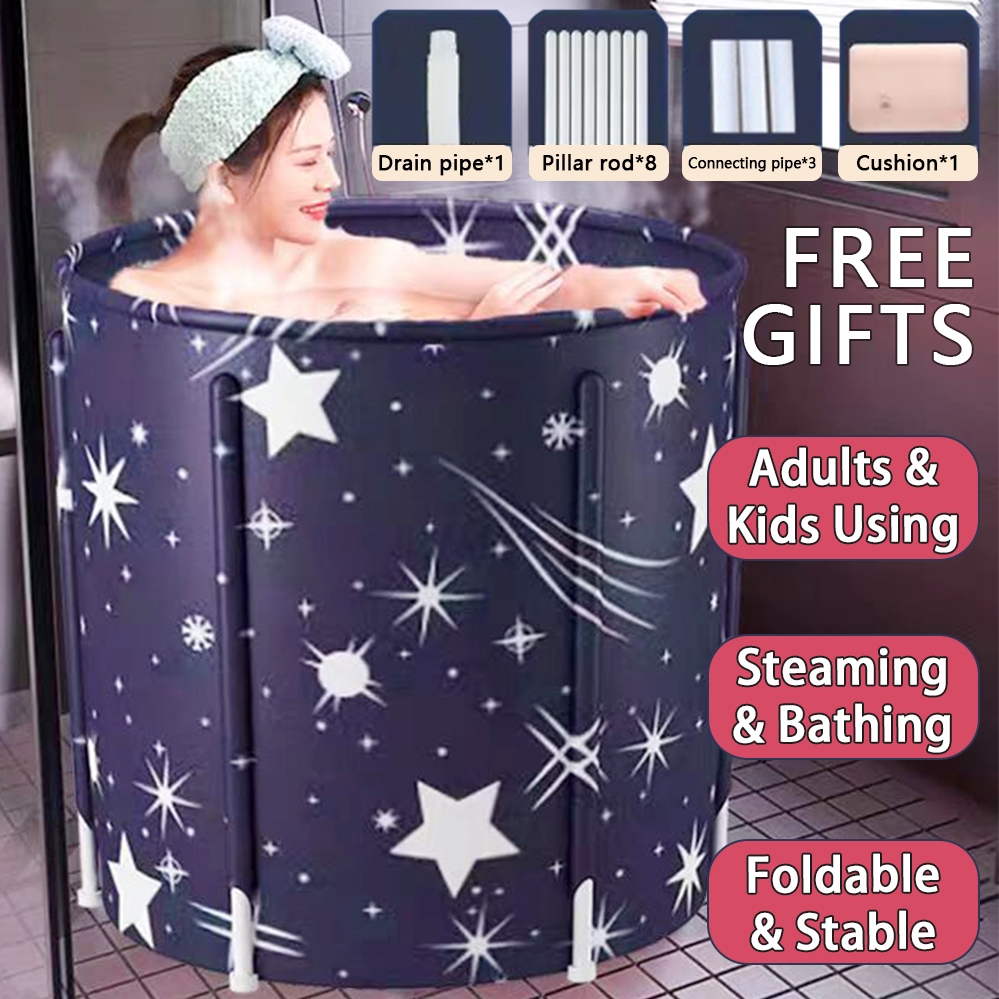 Folding Bath Bucket Kids Household Thickening Tub Adult Spa Portable ...