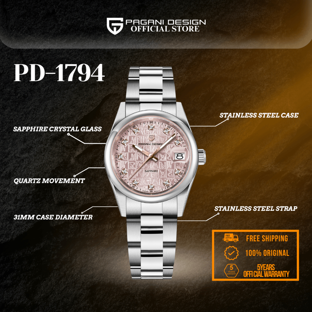 [PRE-10.10 MEGA DEALS!]Pagani Design Jam Tangan Wanita Ladies Stainless Steel Quartz Watch PD ...