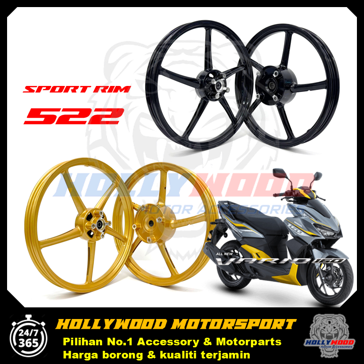 SPORT RIM 522 HONDA VARIO160 5 BATANG CUTTING RCB SP522 ROYAL GOLD ...
