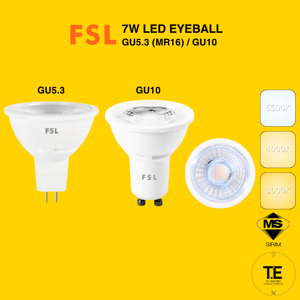 FSL 7W LED COB EYEBALL DOWNLIGHT SPOTLIGHT CEILING LIGHT | GU10 | GU5.3 MR16 | Shopee Malaysia