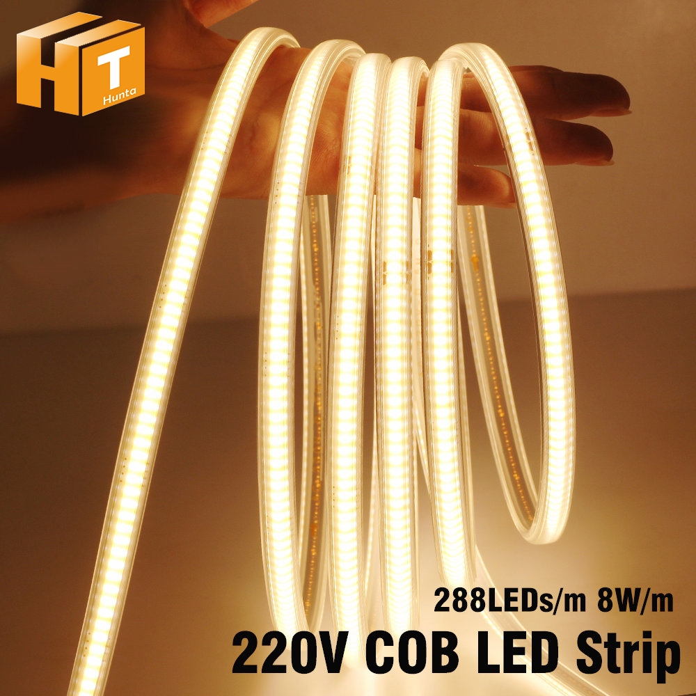 COB LED Strip Light 240V 288led/m IP67 Waterproof Super Brightness LED ...
