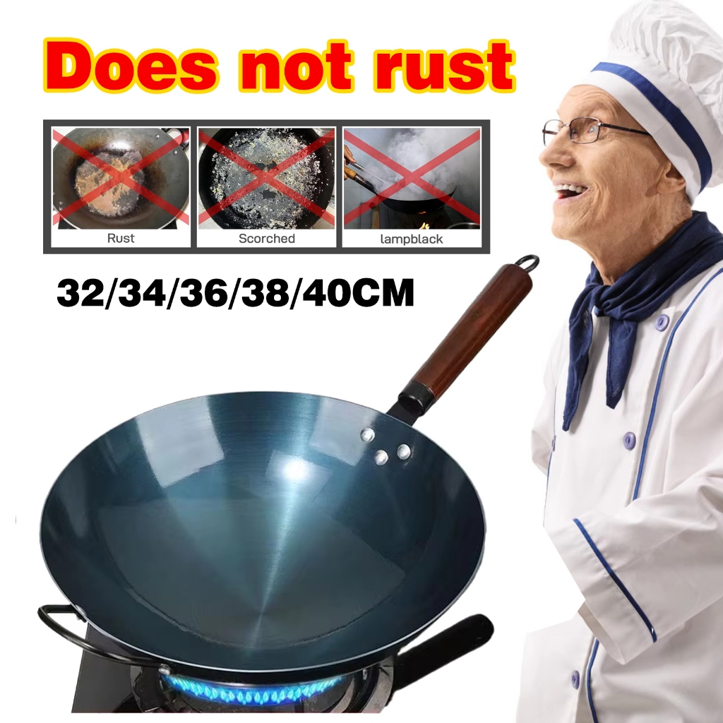 High Quality Pre-Seasoned Wok Non Stick Wok Cookware Wok Non Stick Cast ...