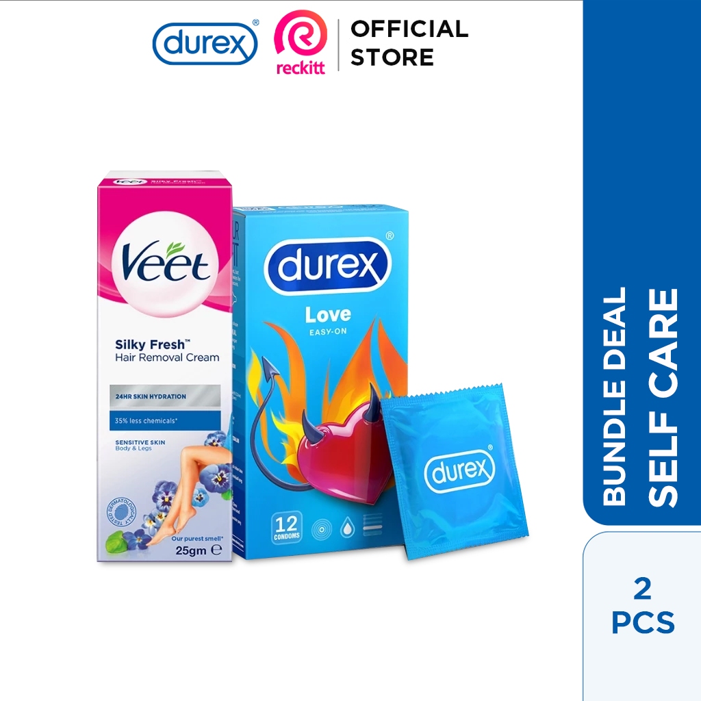 [Self-care bundle] Durex Love Condoms 12's + Veet Hair Removal Cream ...