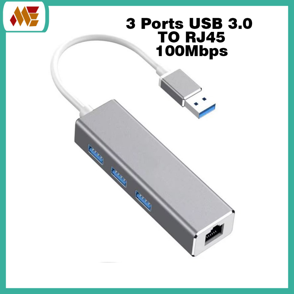 3 Ports USB 3.0 to RJ45 100Mbps Ethernet Port Lan Network Adapter ...