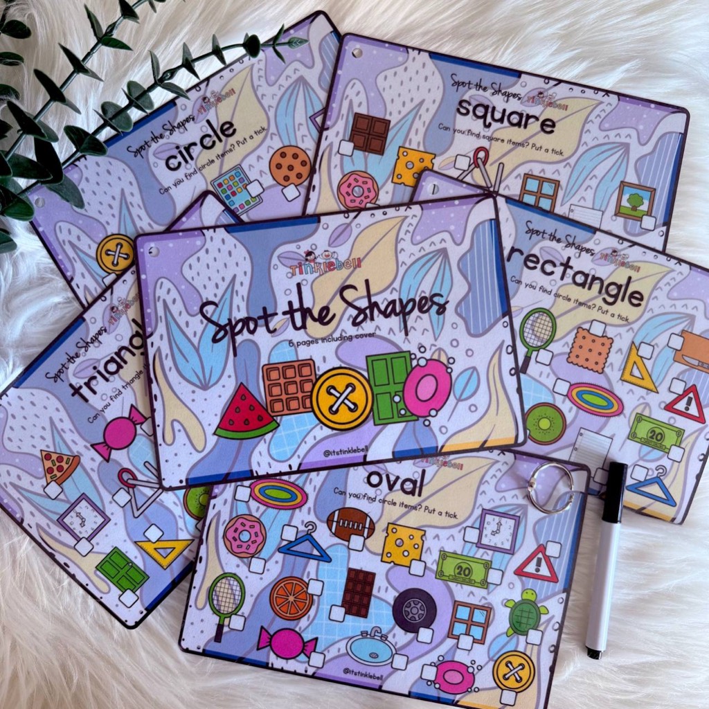 Spot the Shapes - laminated activity with marker | Shopee Malaysia
