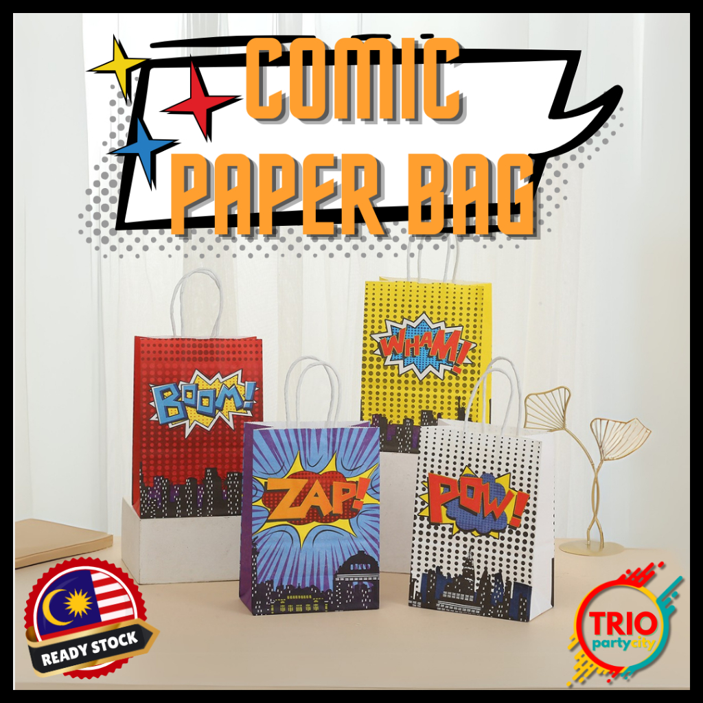 Paper Bag Comic Cartoon Komik Design Theme | Shopee Malaysia