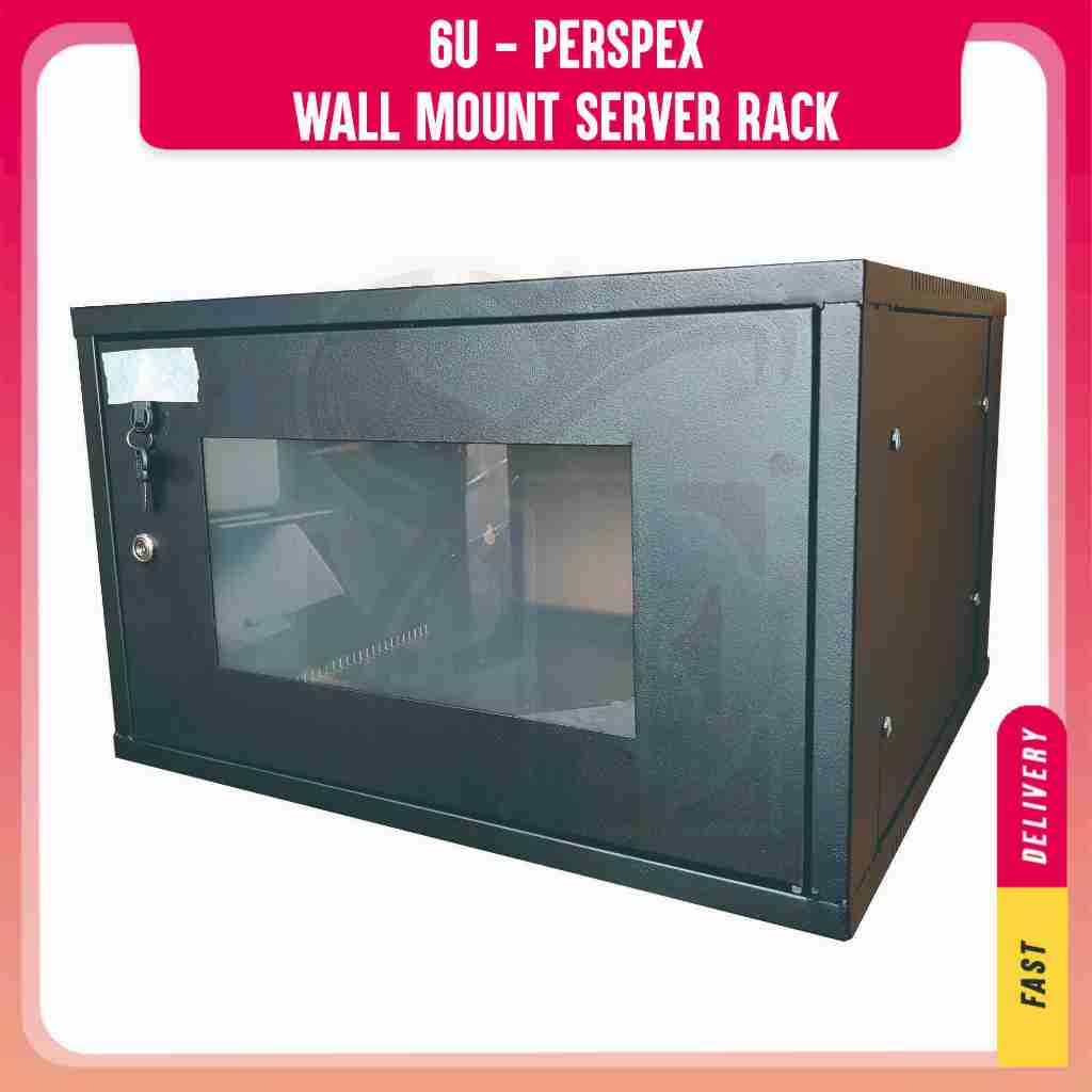 Network Cabinet 6U Perspex Fully Assemble Server Rack with 3 Gang ...