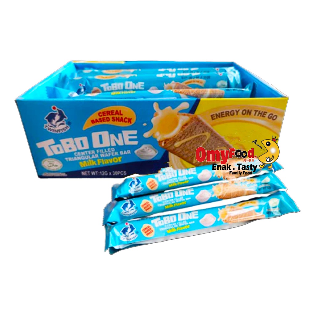 30pcsTwinfish Tobo One Wafer Bar[Chocolate/Milk] Sanwa Oat Milk Roll ...