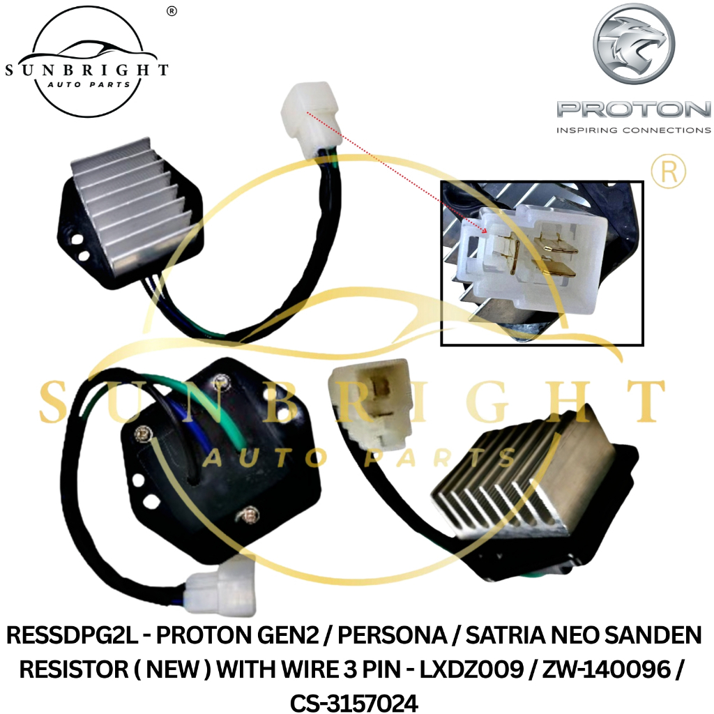 PROTON GEN2 / PERSONA / SATRIA NEO SANDEN RESISTOR WITH WIRE 3 PIN ...