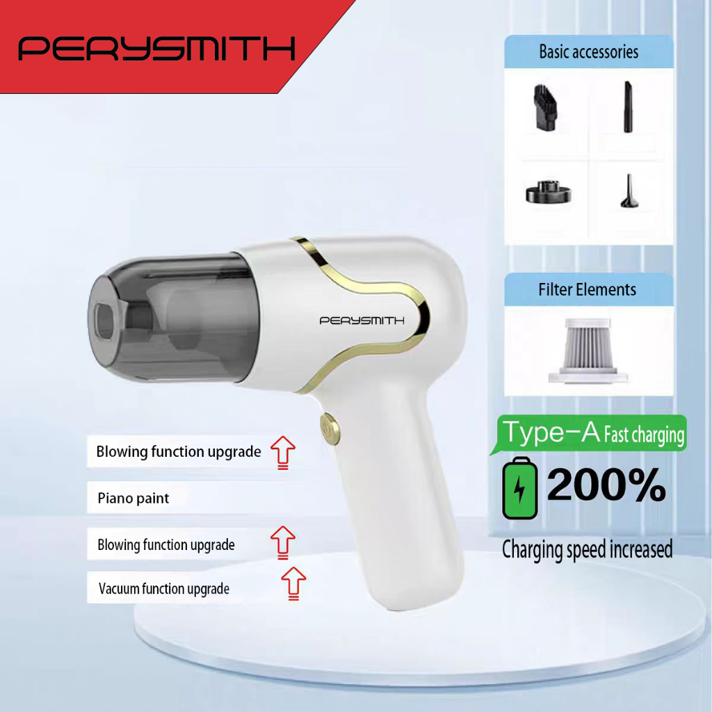 Perysmith car vacuum cleaner three in one wireless charging high-power ...