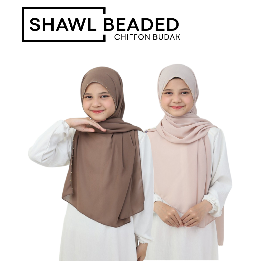 Tudung Shawl Budak Manik Eksklusif | Kids Beads Hijab Cantik & Selesa ...