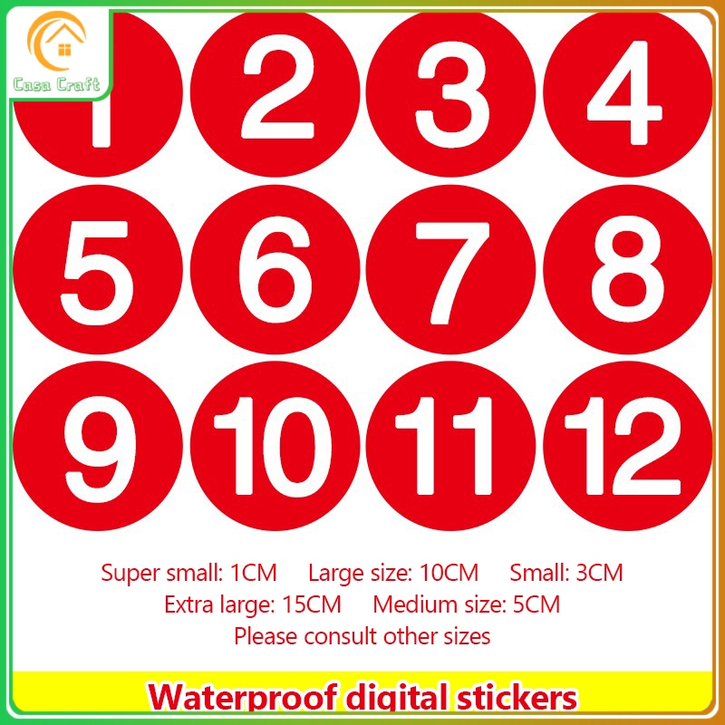 Round Stickers Waterproof Number Stickers 1~100 PVC Stickers Number ...