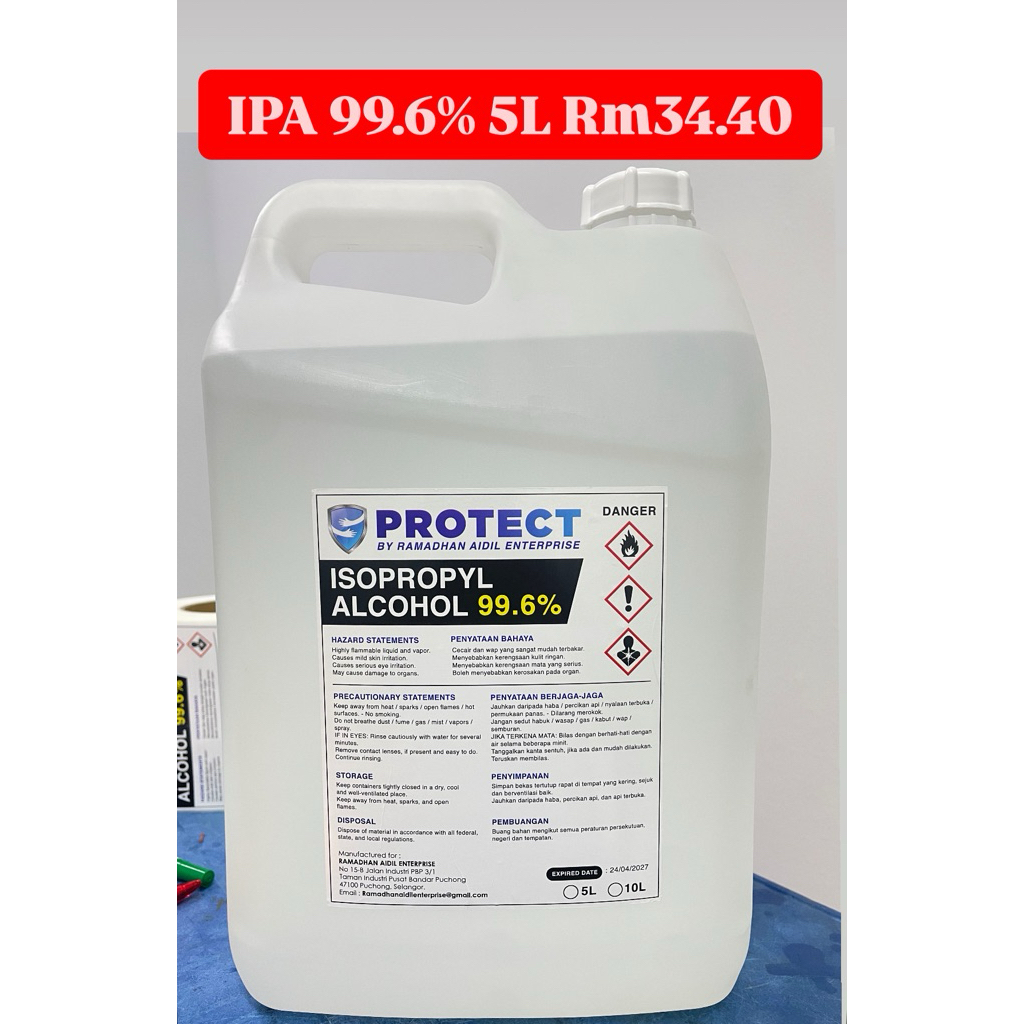Isopropyl Alcohol IPA 99.6% 5L/10L (Ready Stock) | Shopee Malaysia