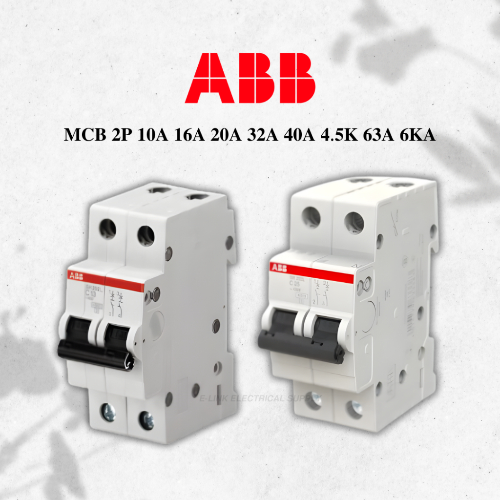 ABB MCB SH202L 2P 10A 16A 20A 32A 40A 4.5KA 63A 6KA | Shopee Malaysia