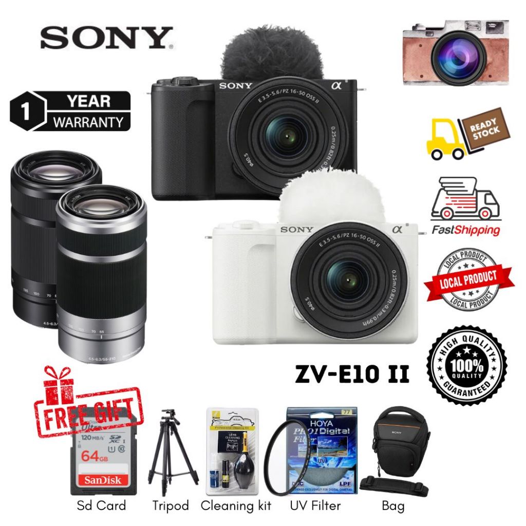 Sony ZV-E10 II ZVE10 II Mirrorless Camera with 16-50mm II Lens & 55 ...