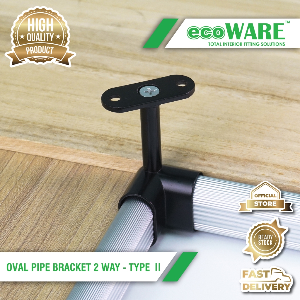 ecoWARE Oval Pipe Bracket Two Way - Type II Pipe Holder Tube Support ...