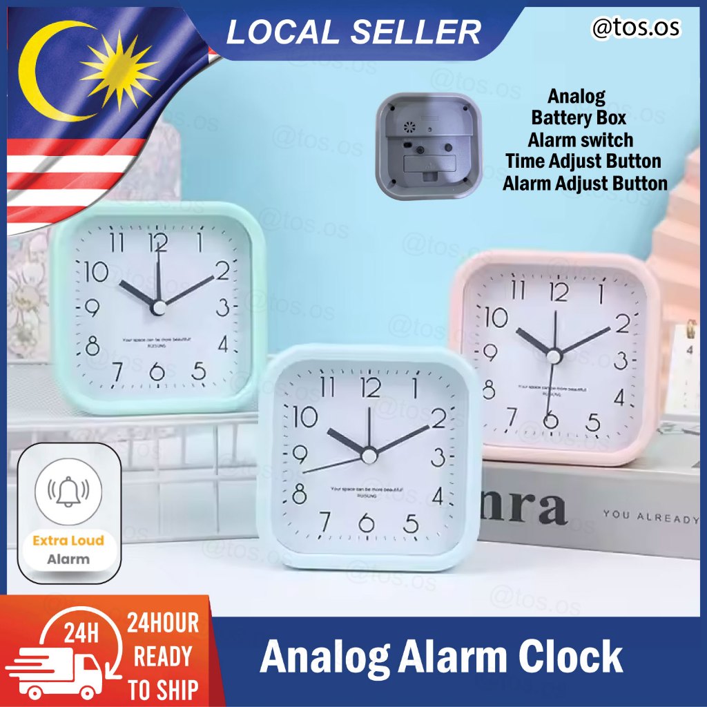 Quartz Fashion Alarm Clock Cute Desktop Alarm Clock/Jam Loceng Petak ...