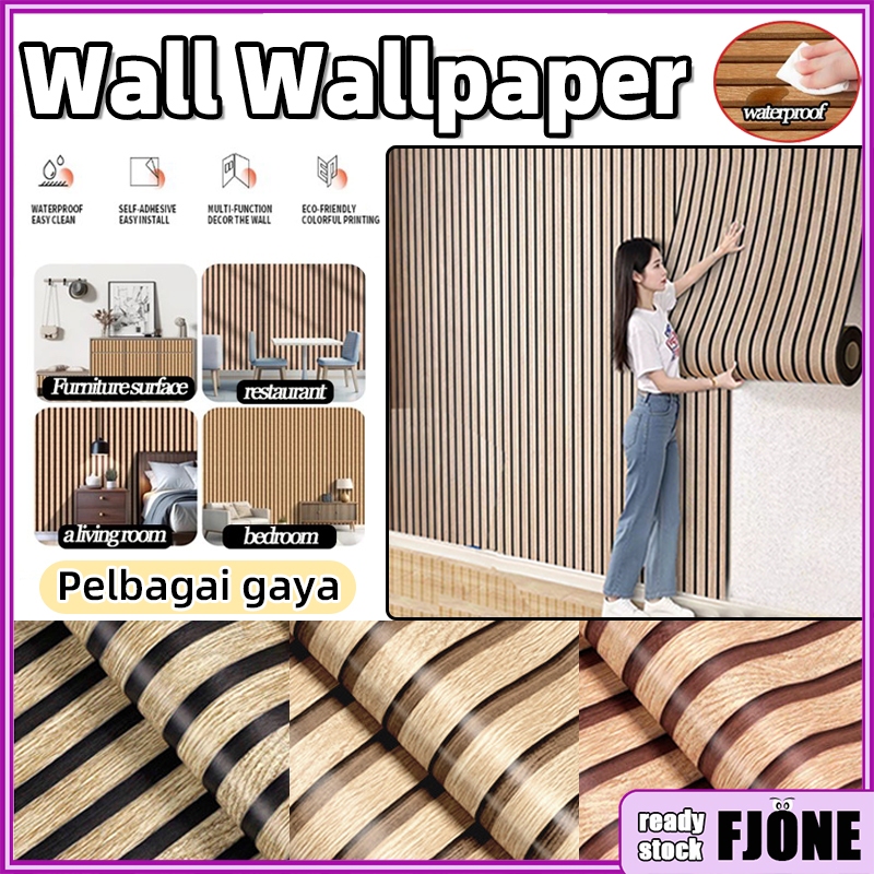 Wood Wallpaper Waterproof Self-adhesive Wood Panel Sticker Wallpaper ...