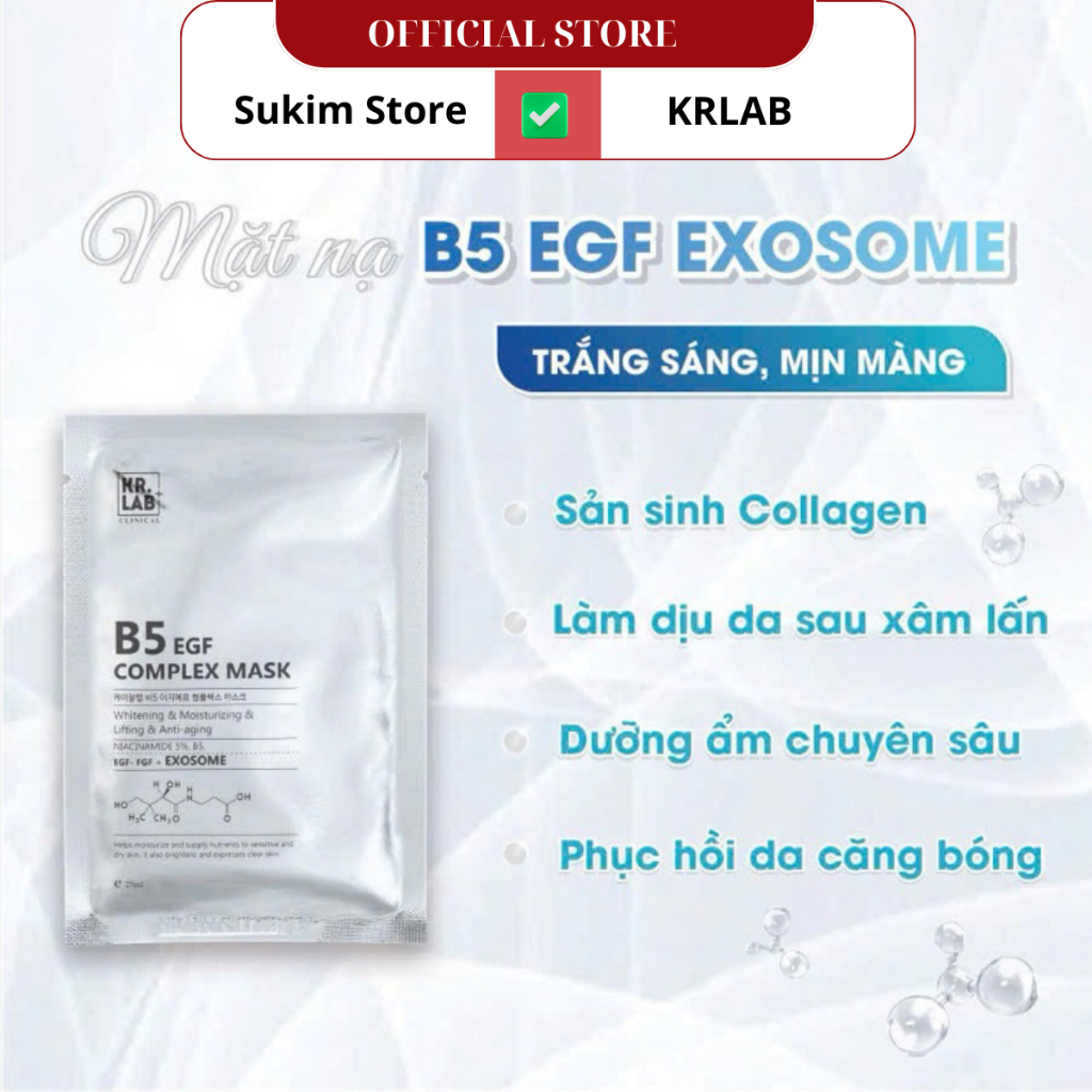 Combo of 10 pieces of Kr.Lab B5 Mask EGF B5 Complex Mask for moisturiz ...