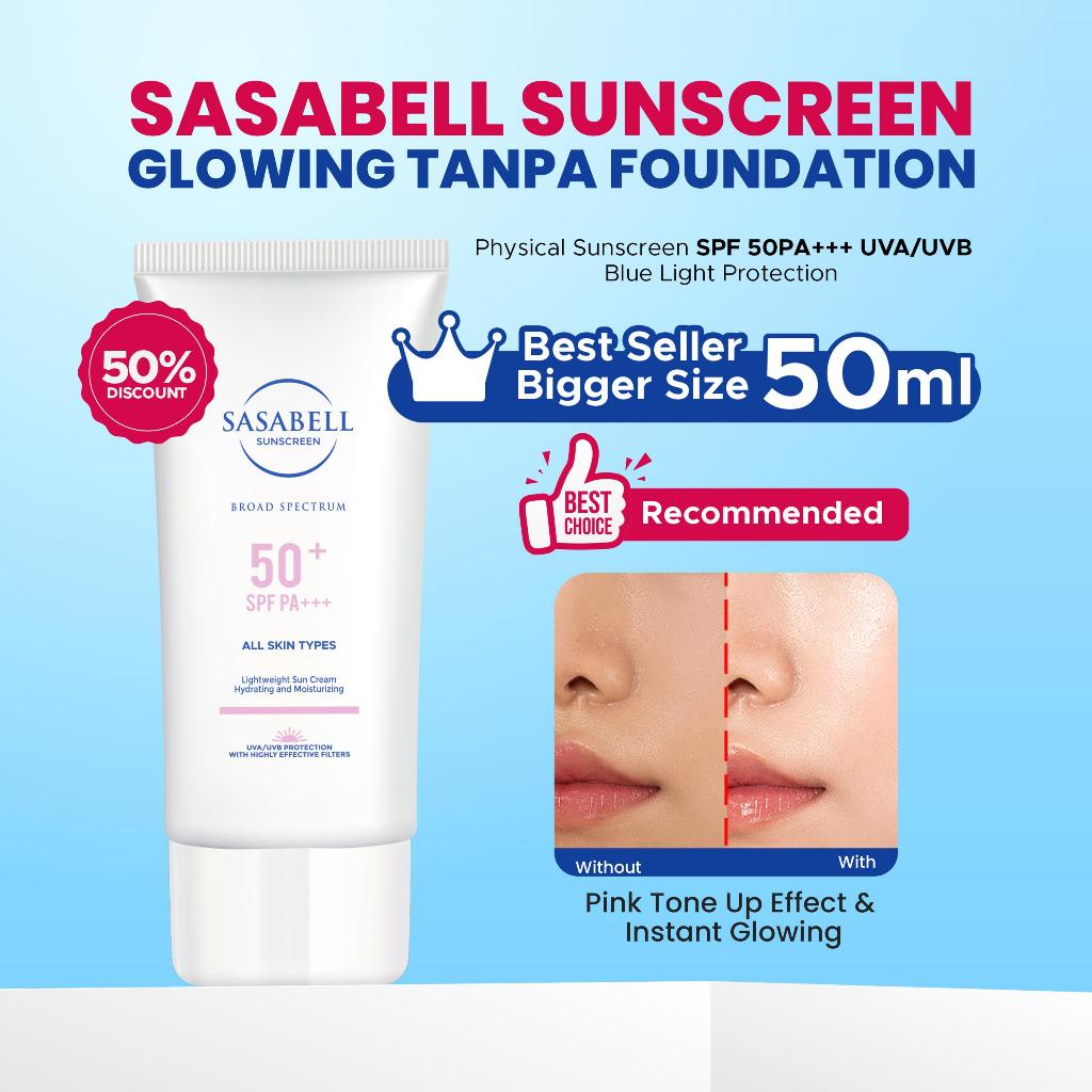 SASABELL : Set Physical Sunscreen Tone Up Glowing UV Protection SPF50 ...