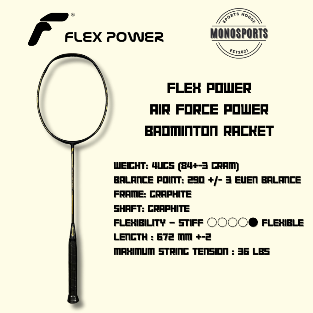 Monosports Flex Power Air Force Power Even Balance Badminton Racket ...