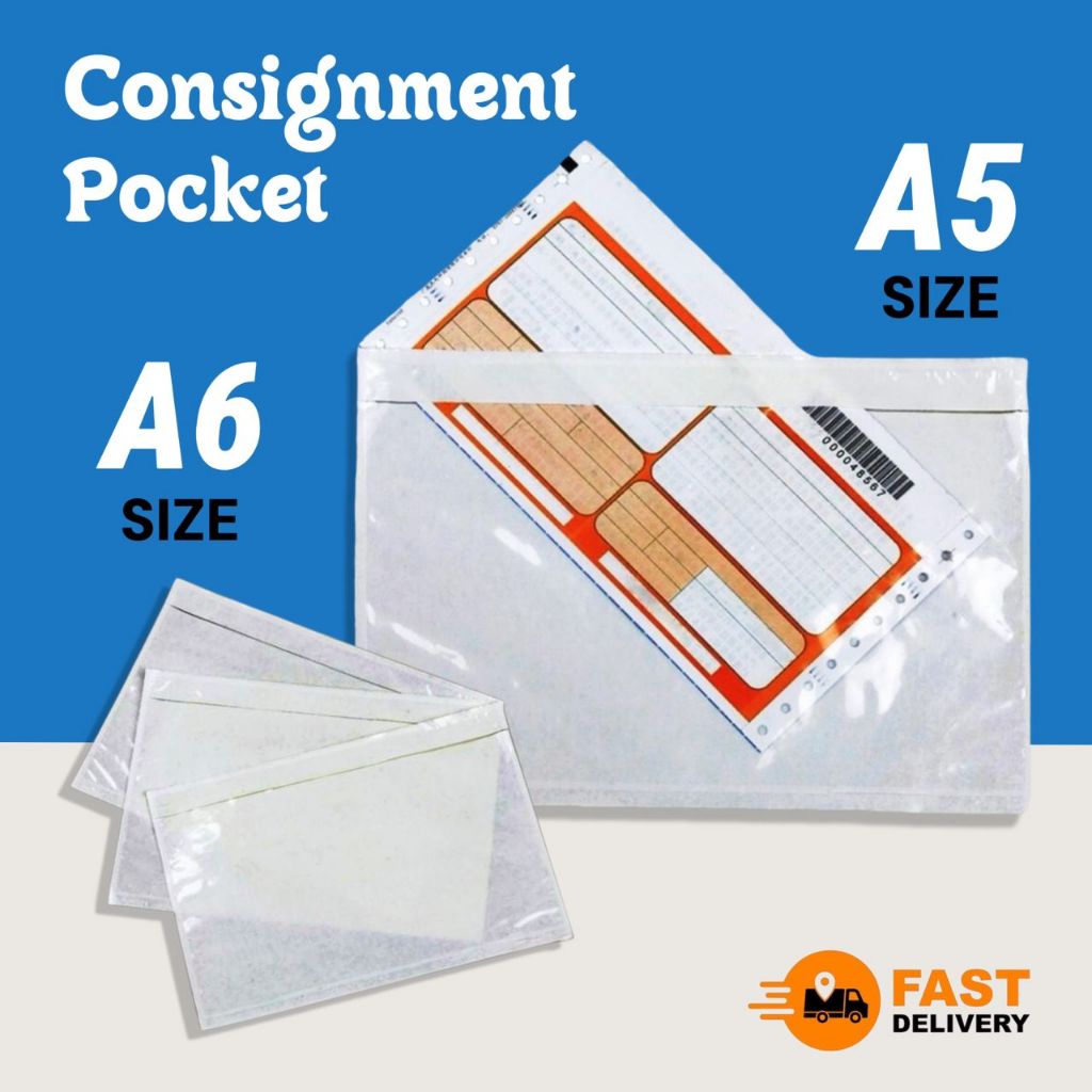 100pcs Consignment Note Pocket A5 (25cm*17cm) / A6 (17.5cm*13cm ...