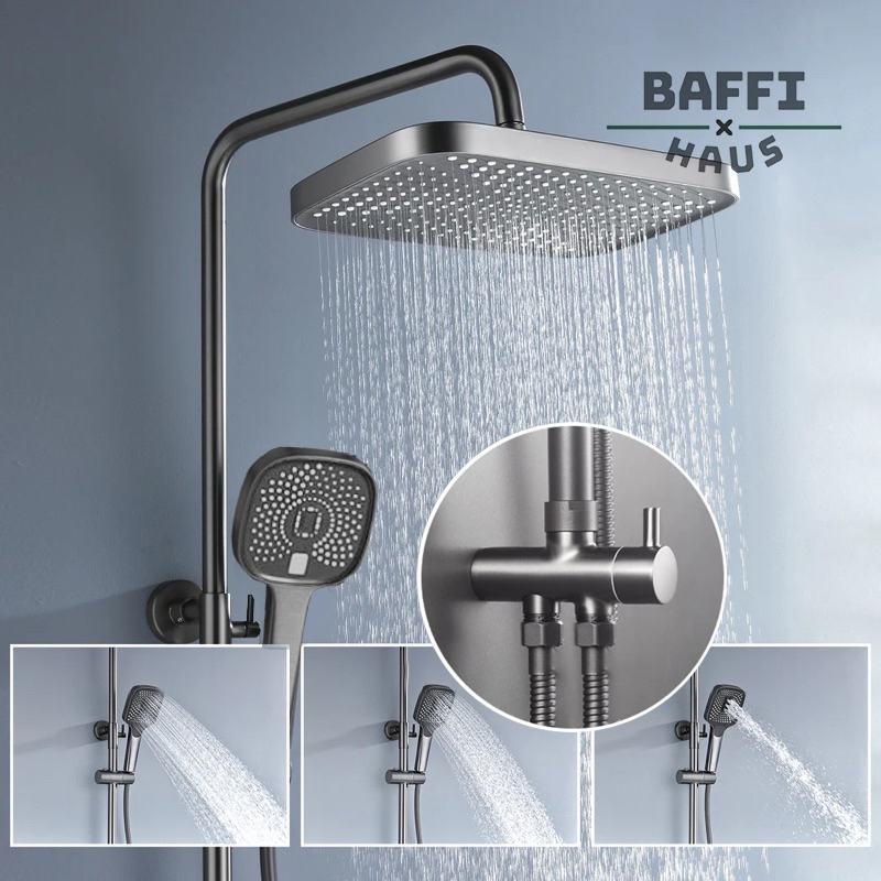 Rain Shower Set Instant Water Heater Shower Set Gun Metal | Shopee Malaysia
