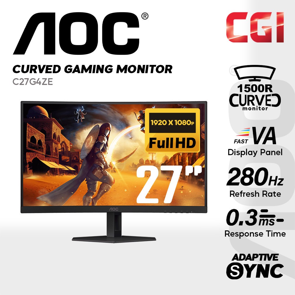 AOC 27" C27G4ZE VA FHD HDR10 Adaptive Sync 280Hz 0.3ms Delta E