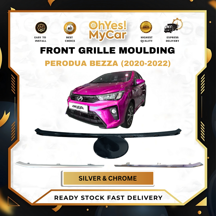 (PERODUA BEZZA) Front Grille Moulding with Chrome Garnish Line/Hiaskan ...